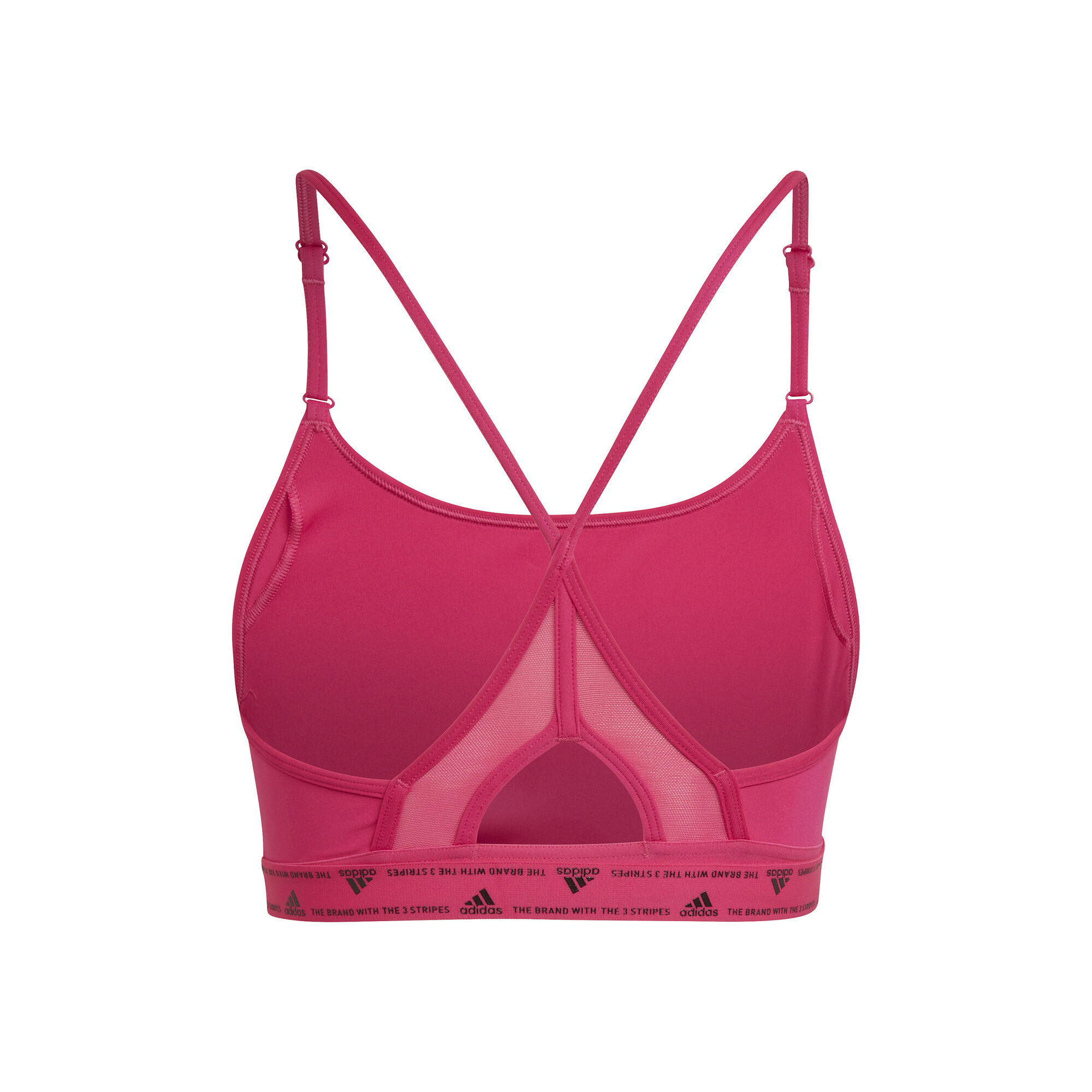 adidas Aeroreact Low-Support 3 Stripes Sports Bras Women Pink | Tennis ...