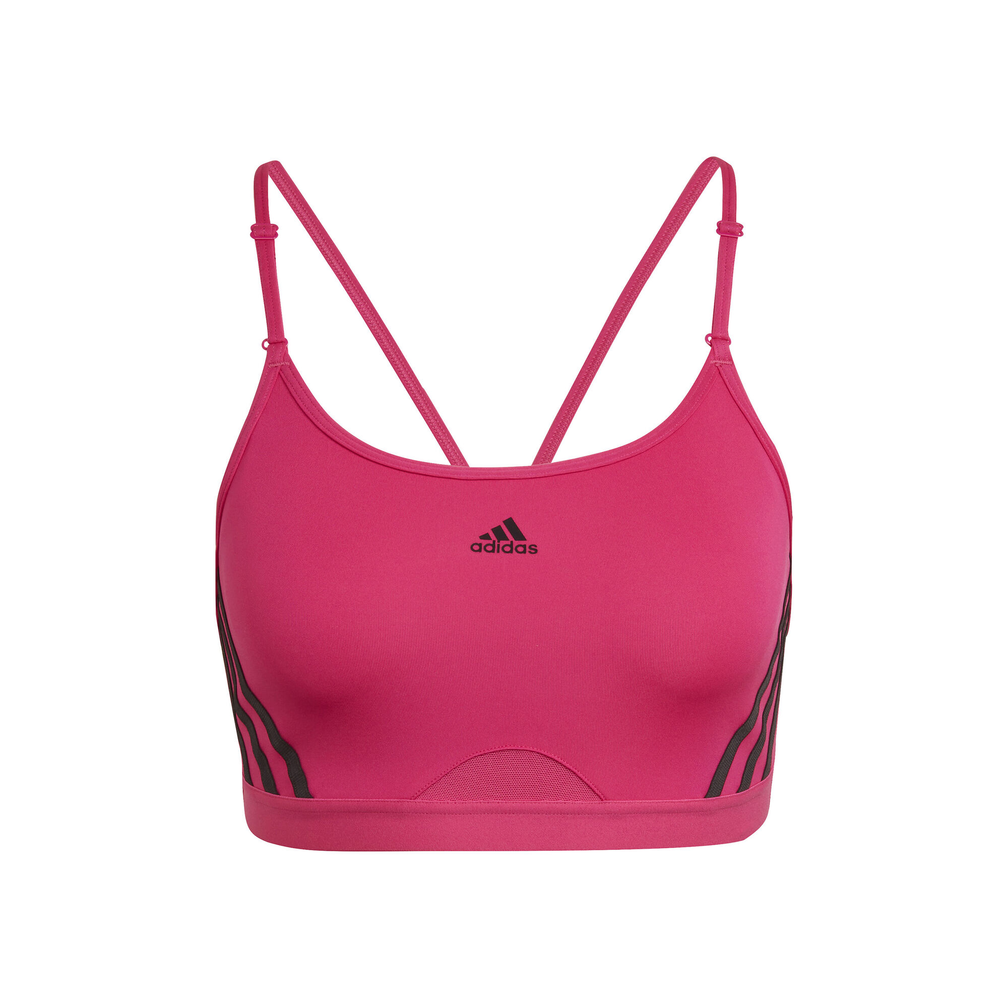 adidas Aeroreact Low-Support 3 Stripes Sports Bras Women Pink | Tennis ...